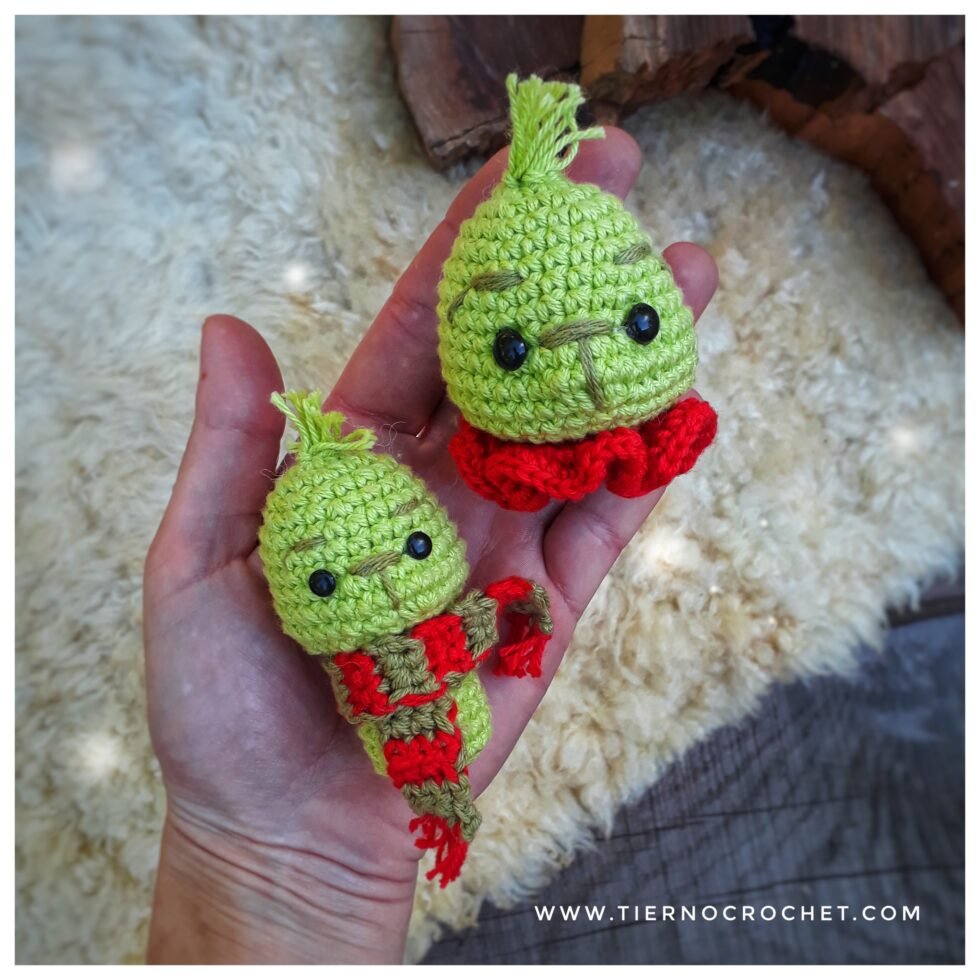 Mini Grinch y Adorno/Ornamento Grinch. Patron gratis amigurumi para ...